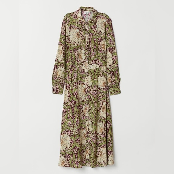 H&M | Dresses | Nwt Morris Co X Hm Button Down Floral Shirt Dress ...